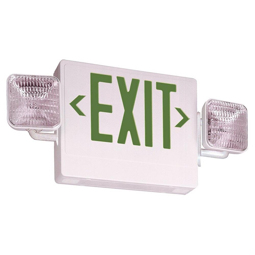 Thermoplastic Combination Exit Sign With Emergency Lights | Shelly Lighting